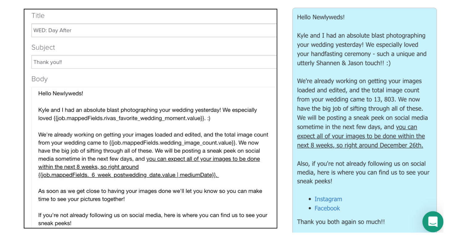 How to Use Custom Fields in Your Workflows - Virtually Done | Wedding Photography Systems